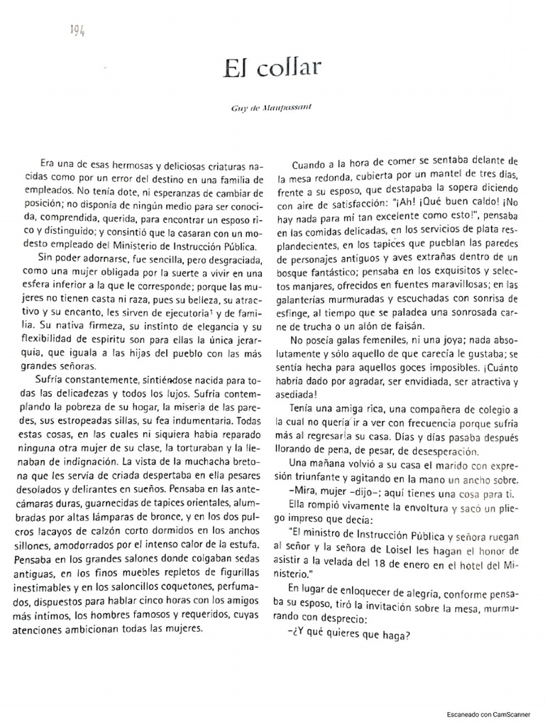 El Collar - Guy de Maupassant | PDF