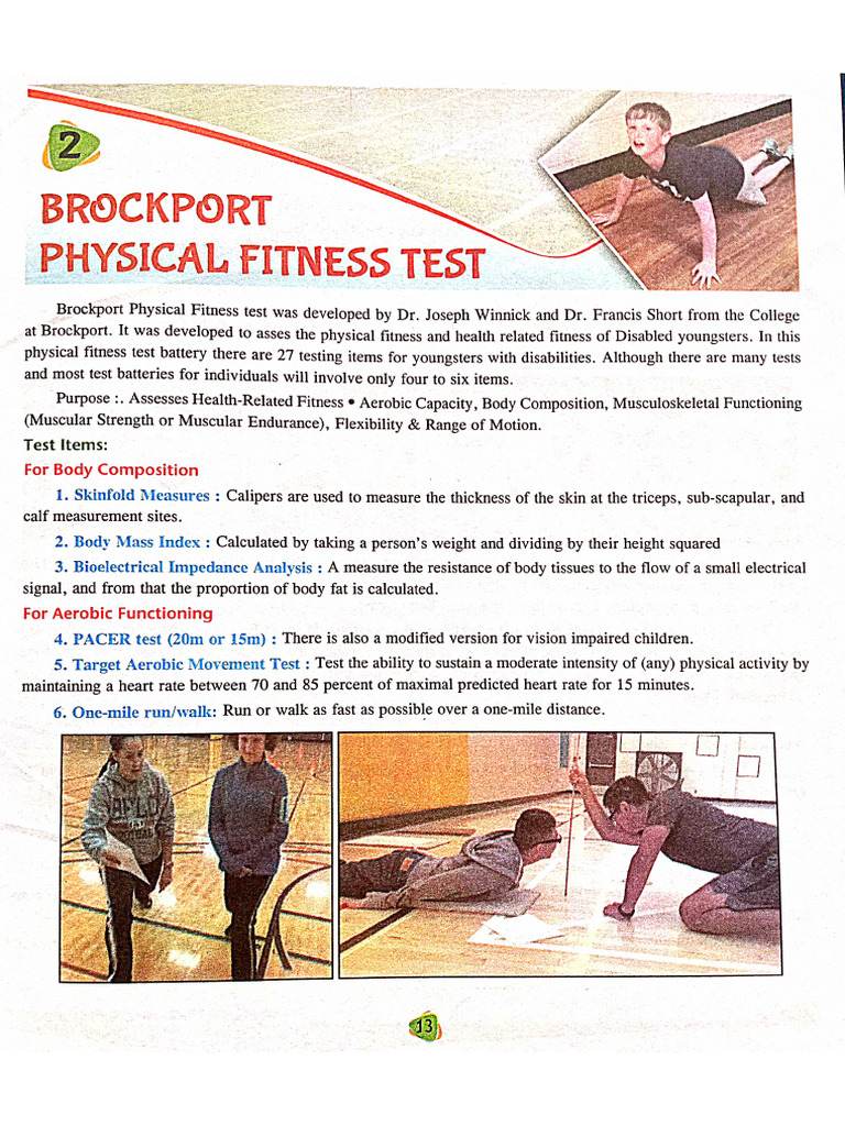 Brockport Test | PDF
