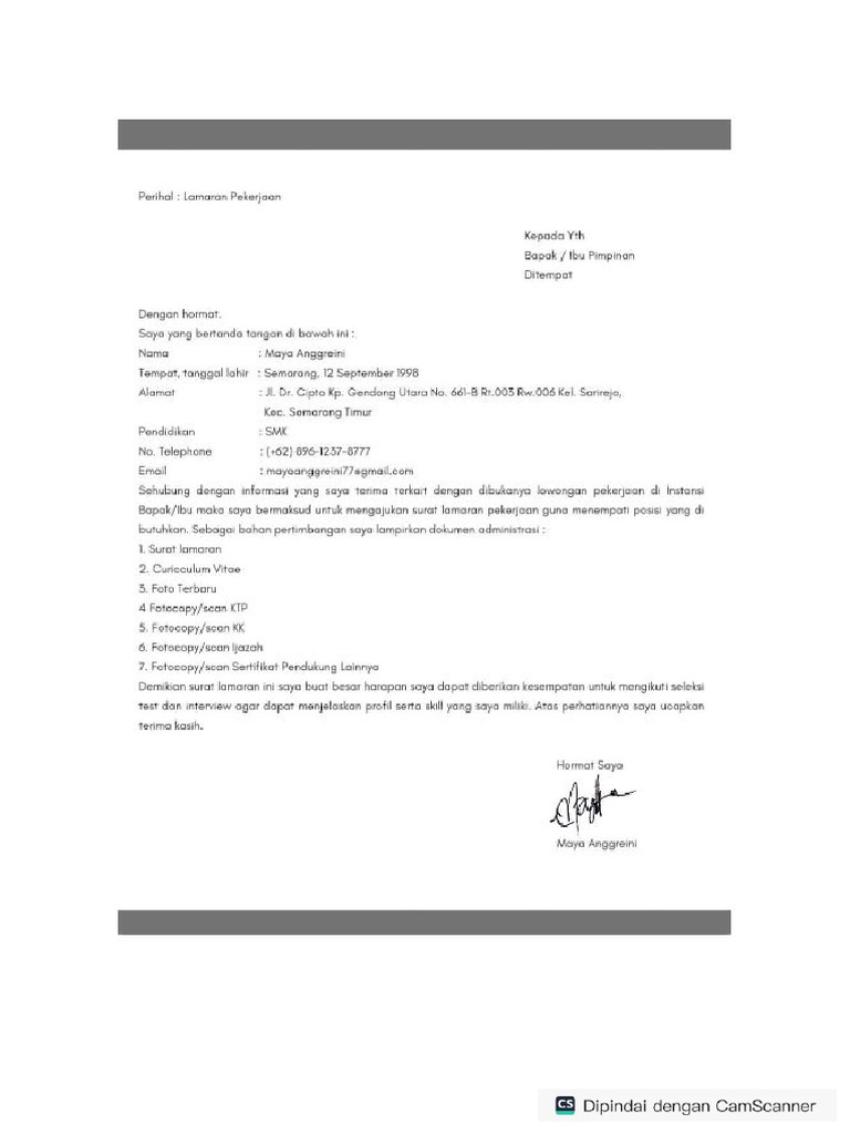 Maya Anggreini CV | PDF