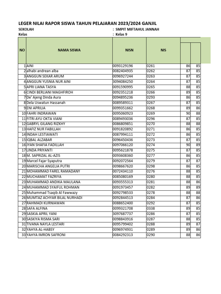 Leger - 20231 - Kelas 9 | PDF