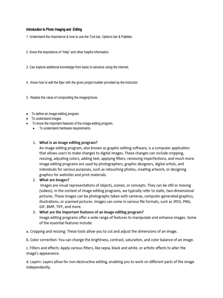 Introduction To Photo Imaging And Editing Gimp Pdf