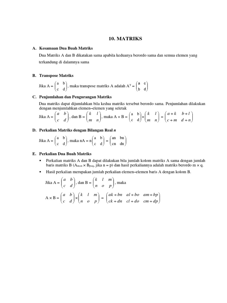 Latihan MATRIKS | PDF