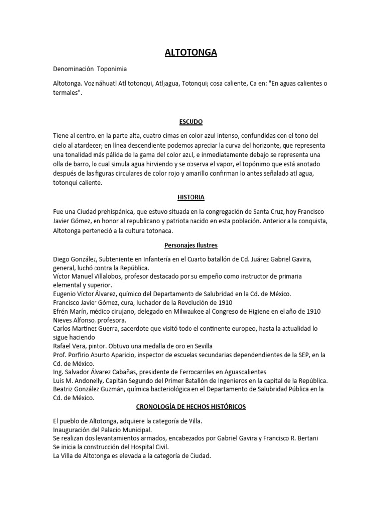 ALTOTONGA | PDF