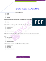 Motion in A Plane Formula Sheet Class11 | PDF