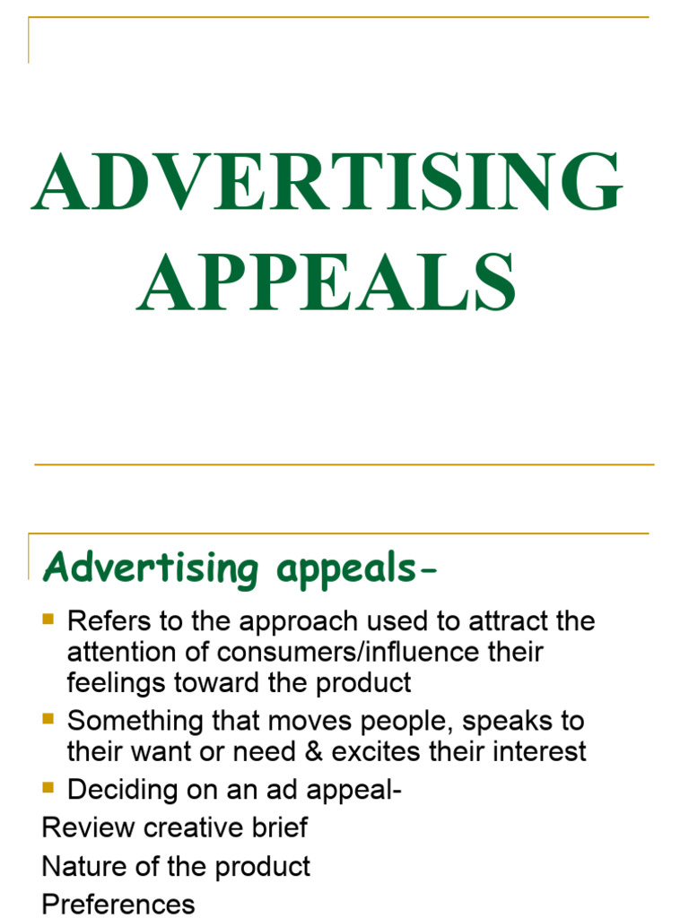 Advertising Appeals | PDF