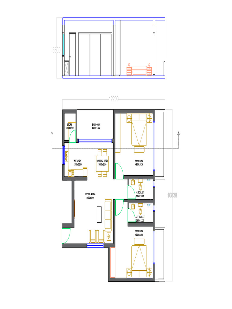 A2 Autocad Section | PDF