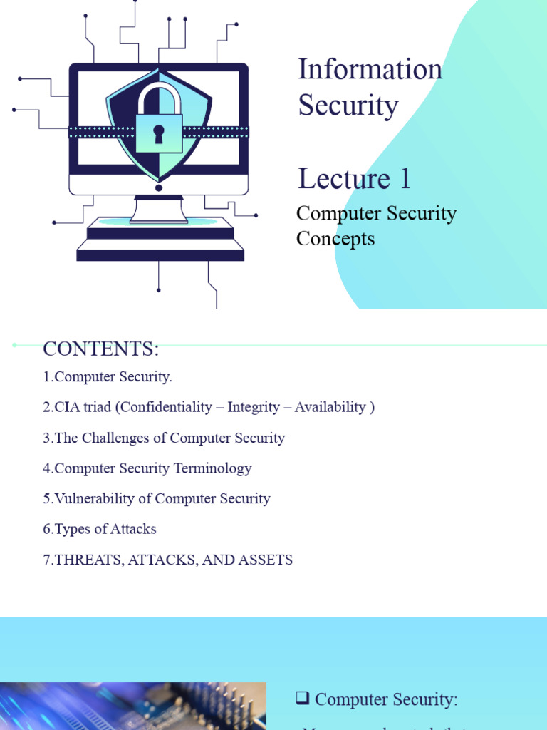 Information Security-Lecture 1 | PDF