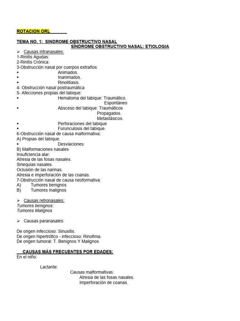 TEMAS ORL DE 5TO AÑO. Corregido | PDF