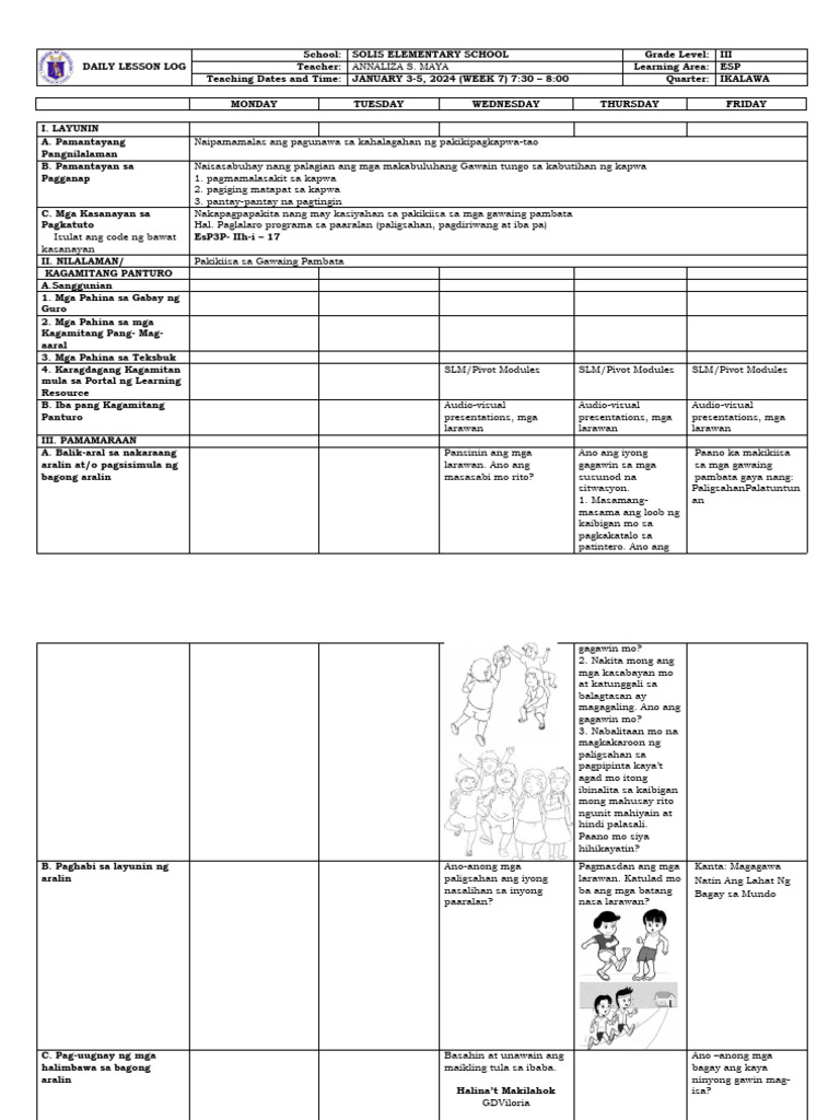 DLL - Esp 3 - Q2 - W7 | PDF