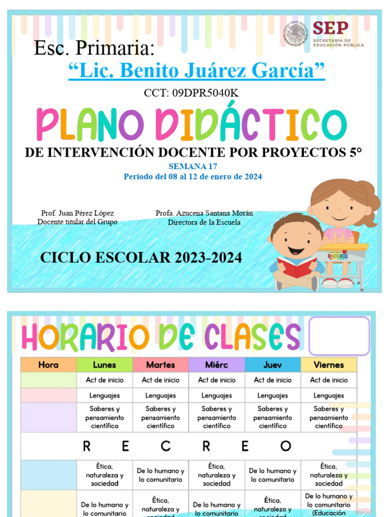 5° Darukel Sem17 Planeación Didáctica 23-24 | PDF
