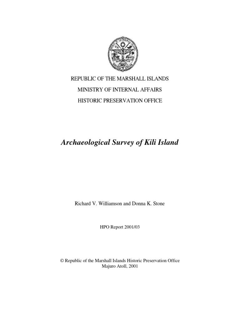 Archaeological Survey of Kili Island 2001 | PDF | Marshall Islands