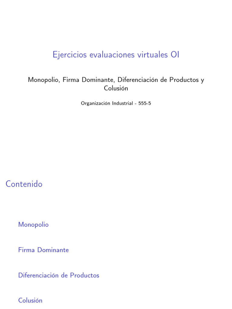 Ejercicios Evaluaciones Virtuales OI PPT | PDF