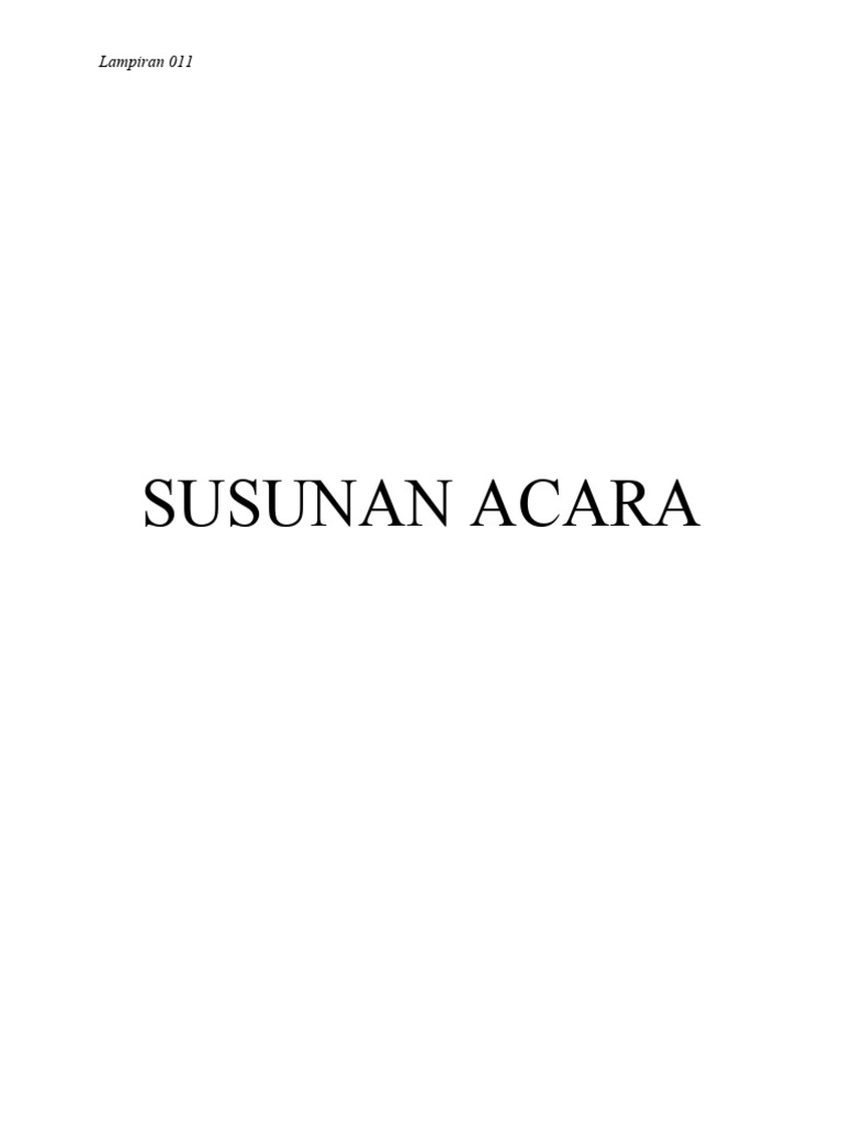 011 Susunan Acara Proyeksi 2023 | PDF