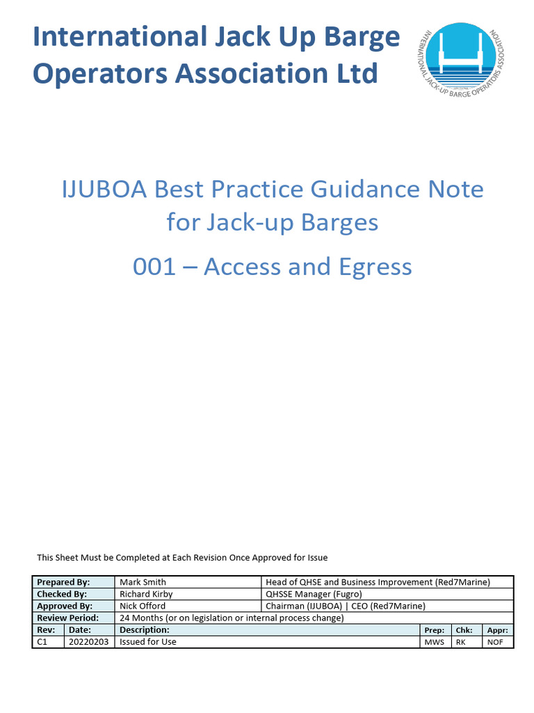IJUBOA Access Egress JUB Doc Rev C1 | PDF