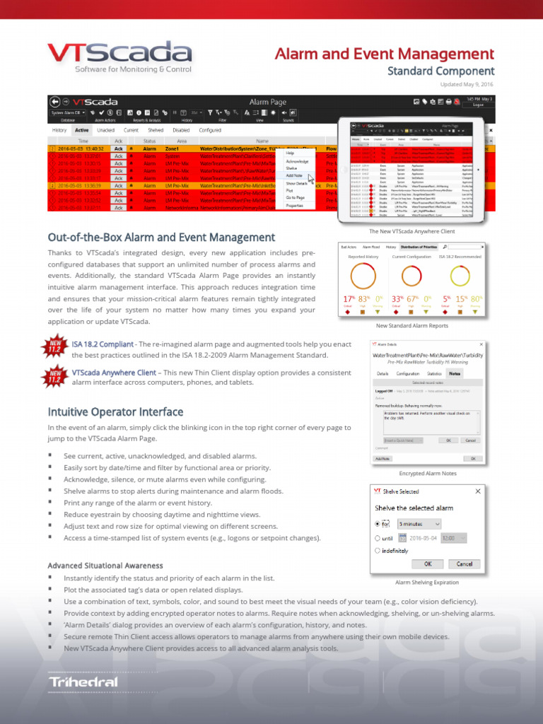 Datasheet VTScada AlarmManagement | PDF
