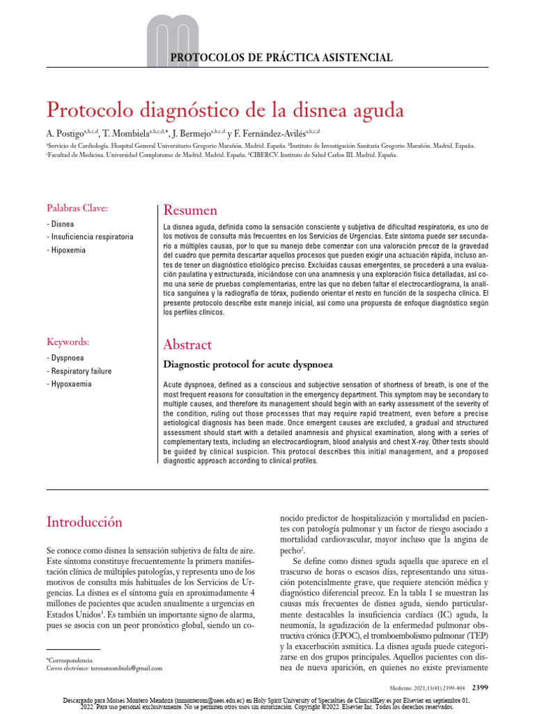 Disnea Aguda | PDF | Enfermedad pulmonar obstructiva crónica ...