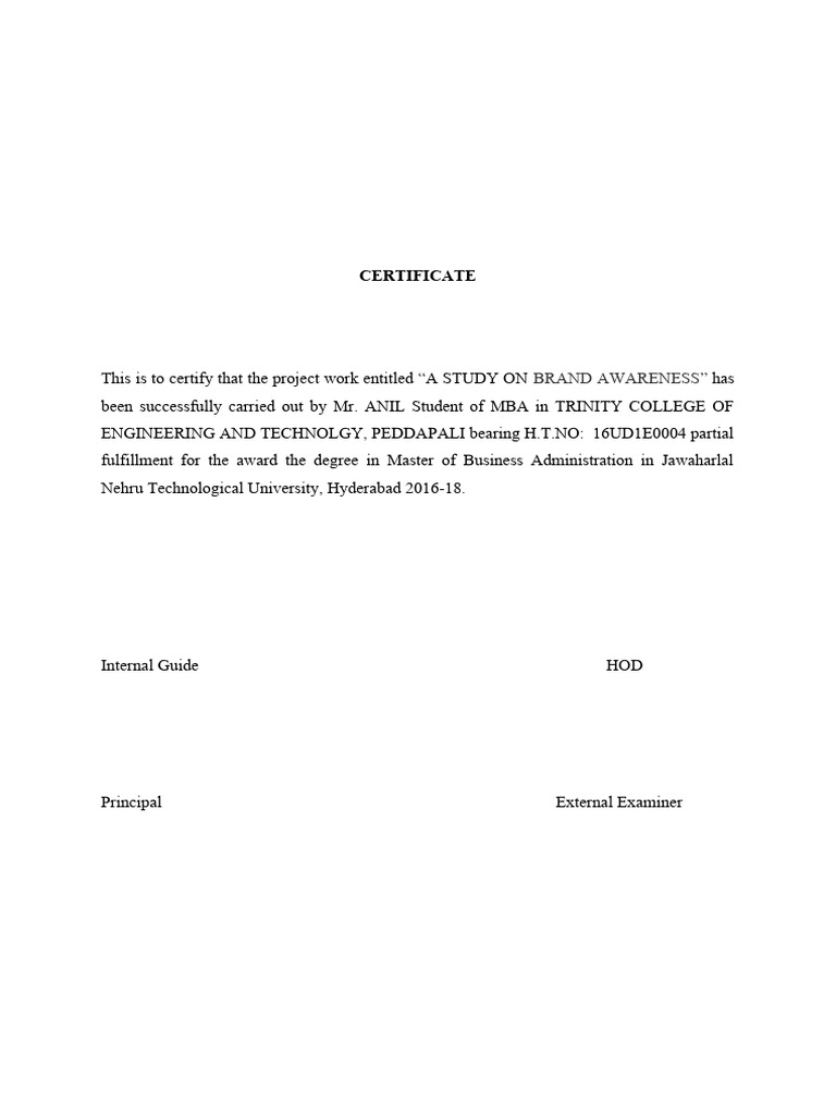 Project Certificate | PDF