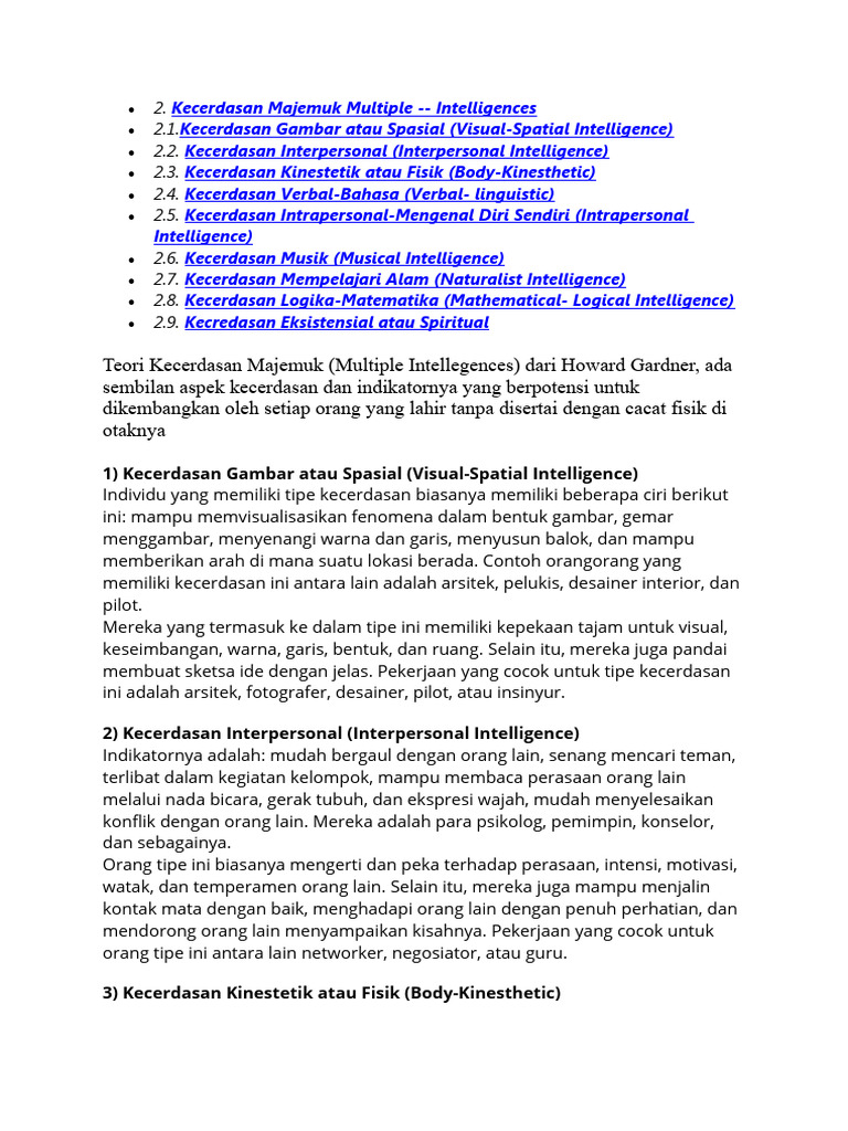 Kecerdasan Majemuk | PDF