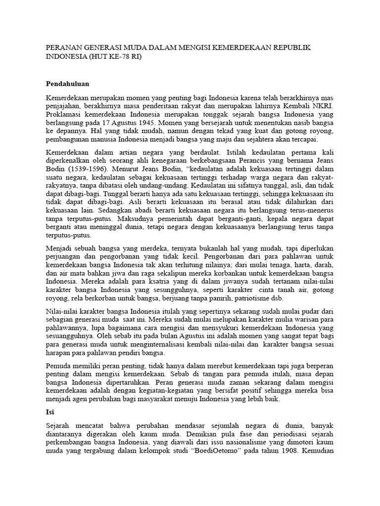 Tugas Essay Kemerdekaan | PDF