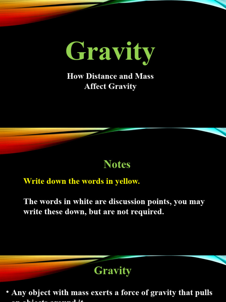 Day 6 - Force and Motion - How Distance and Mass Affect Gravity Power ...