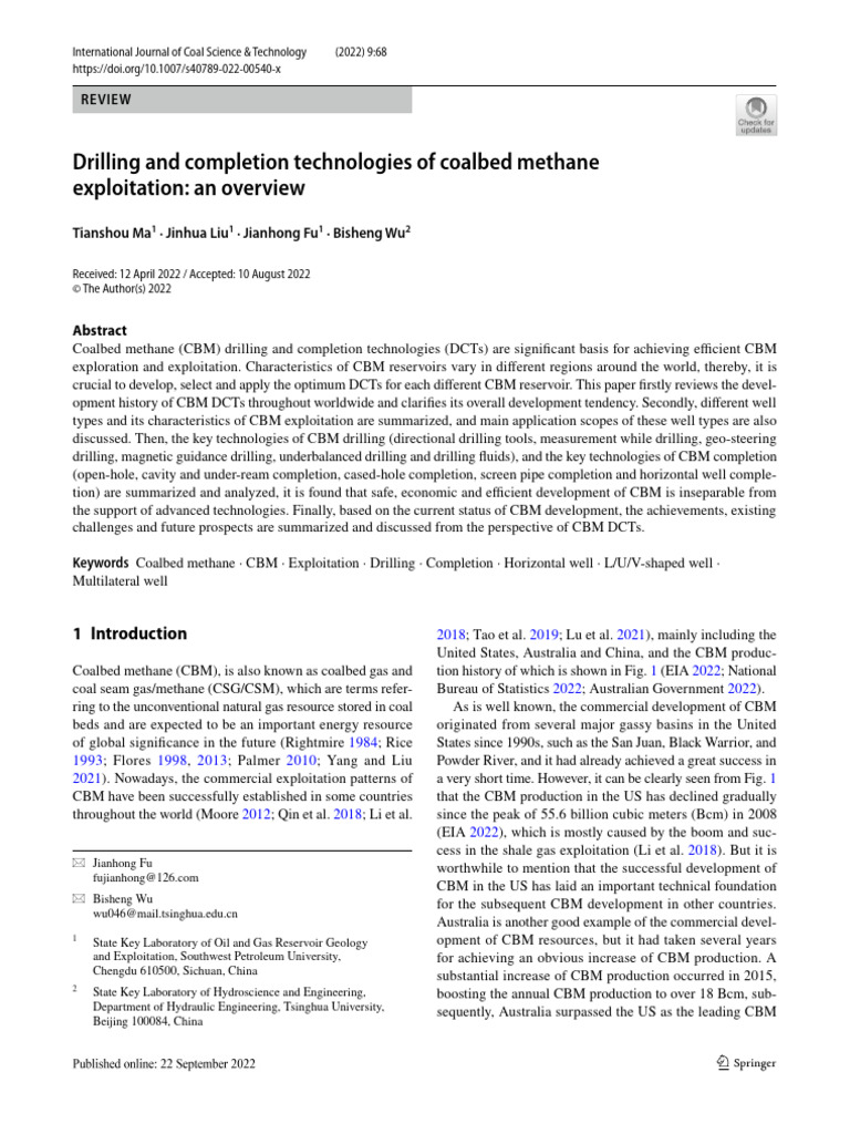 Drilling and Completion Technologies of Coalbed Me | PDF