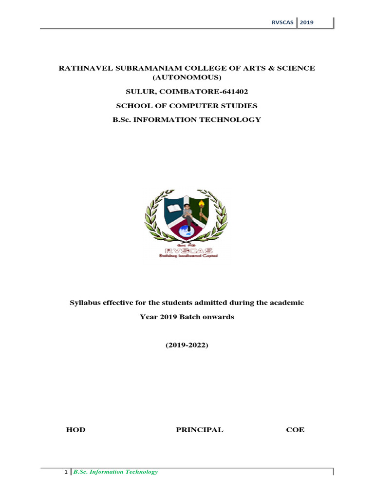 B.SC - IT-UG-CBCS-2019-STRUCTURE & SCHEME-19.3.21 (WITHOUT COP) - Merged-Merged | PDF