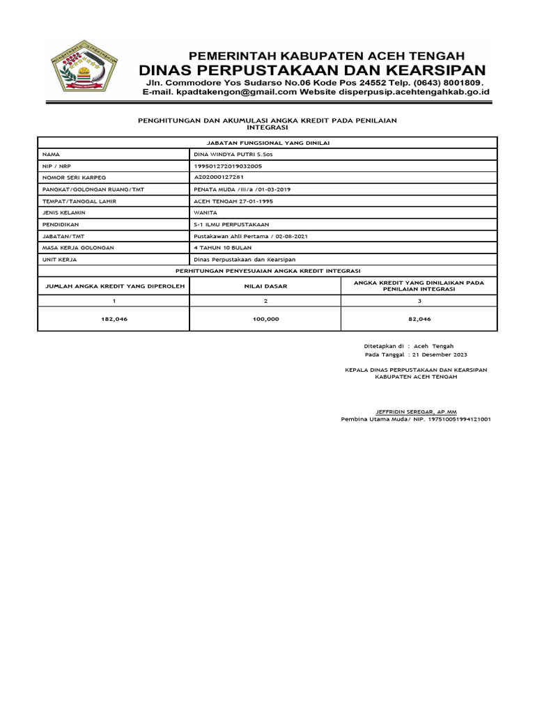 Dina WP Pak Integ 2022 | PDF