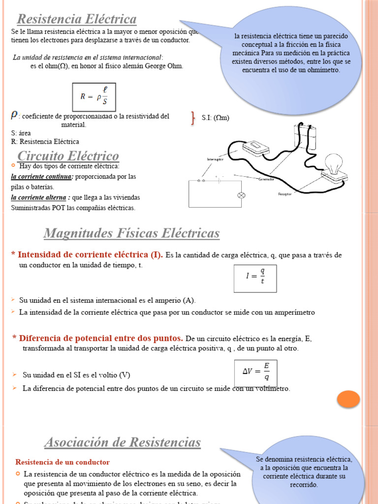 Resistencia Eléctrica y Circuitos Eléctricos | PDF | Resistencia ...