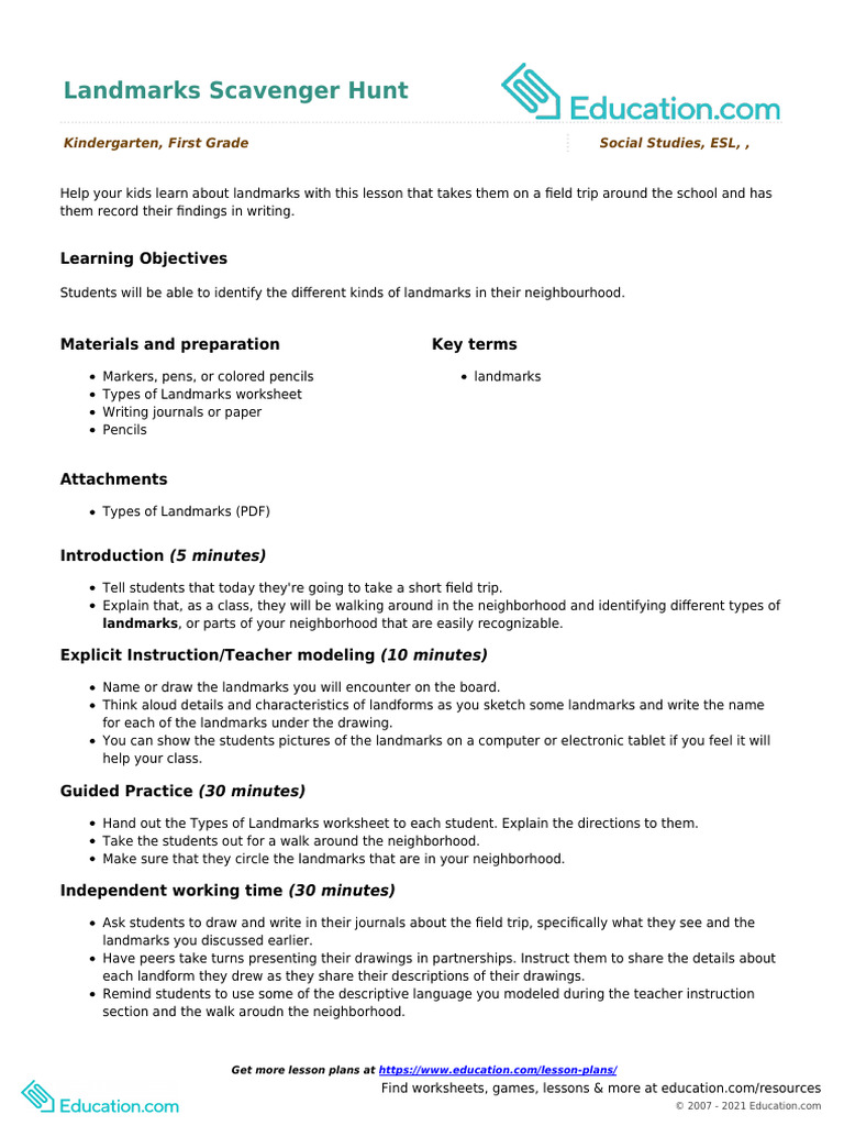 Usr Local Src Education.com Files Static Lesson-plans Landmarks-scavenger-hunt Landmarks ...