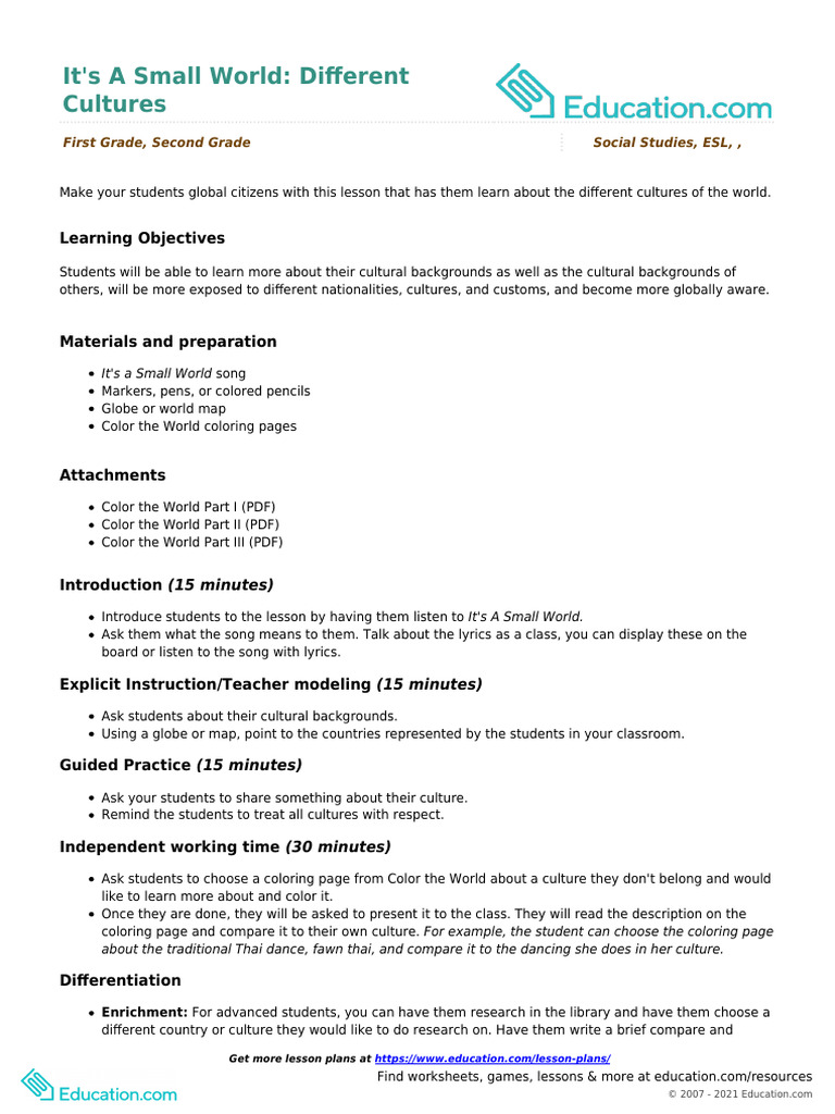 Usr Local SRC Education - Com Files Static Lesson Plans Its A Small World Different Cultures Its ...