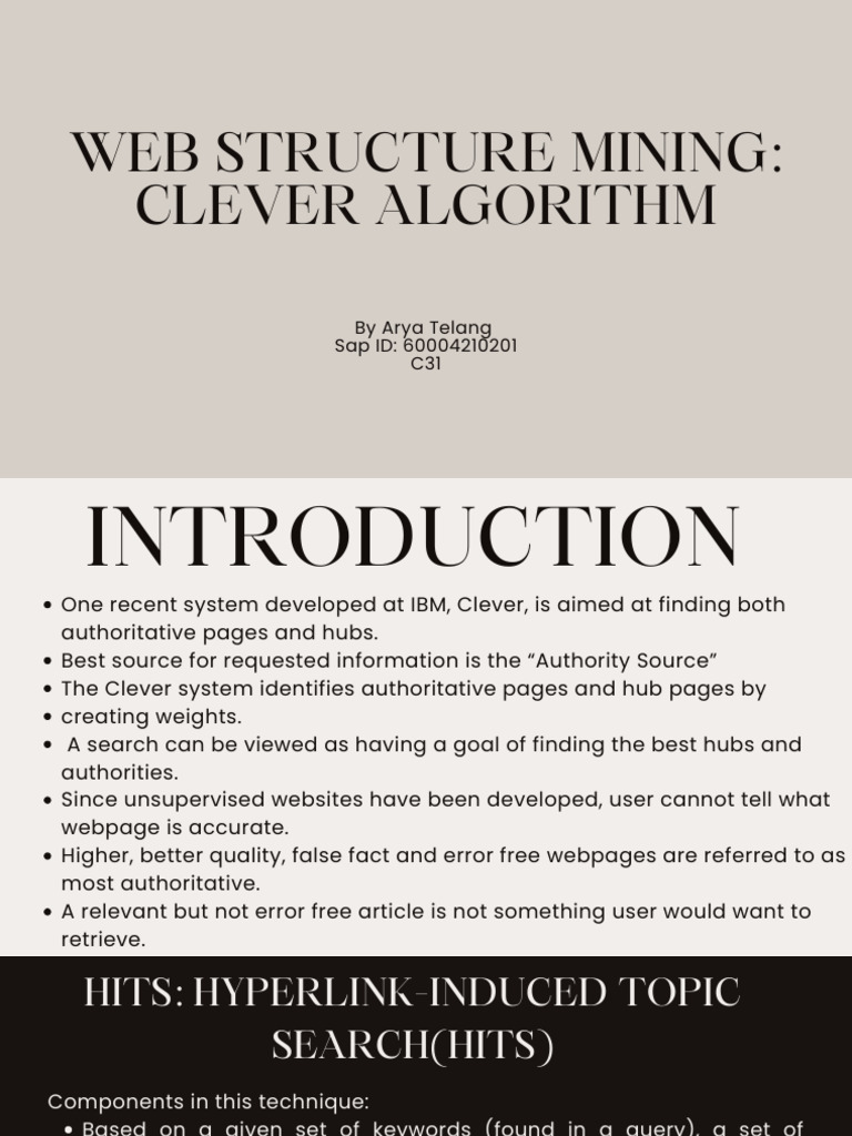 Web Structure Mining Clever Algorithm Pdf Matrix Mathematics