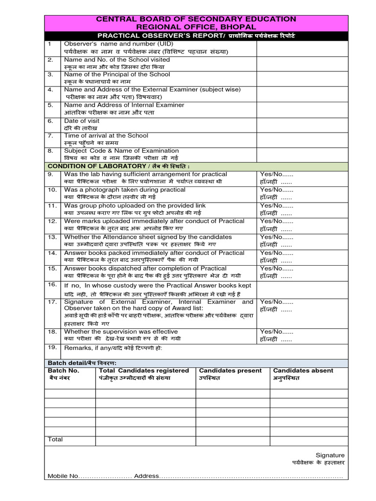Practical Observer Report 2024 | PDF