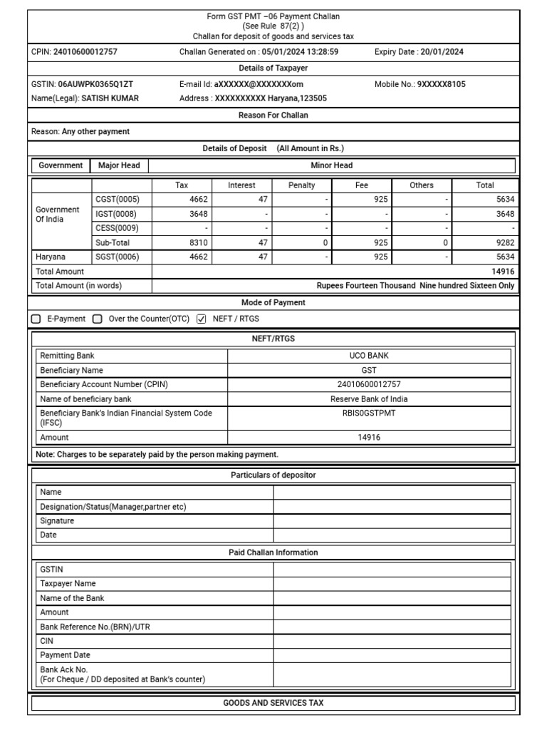 GST Challan | PDF
