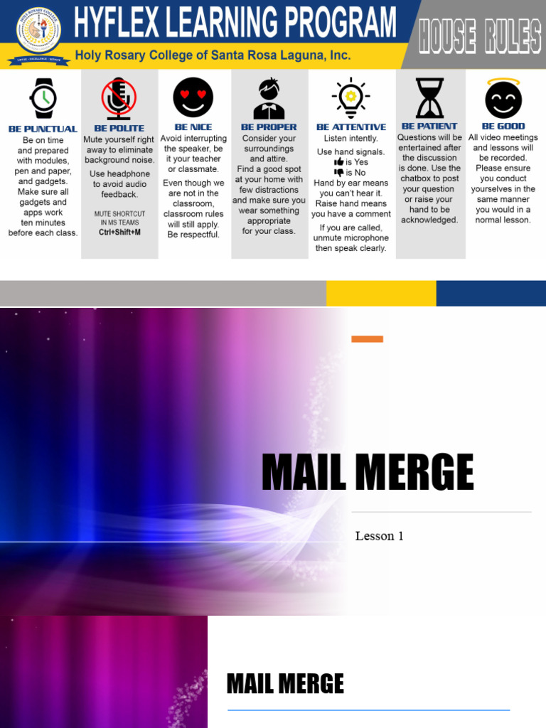 Lesson 9 Mail Merge | Download Free PDF | Spreadsheet | Databases