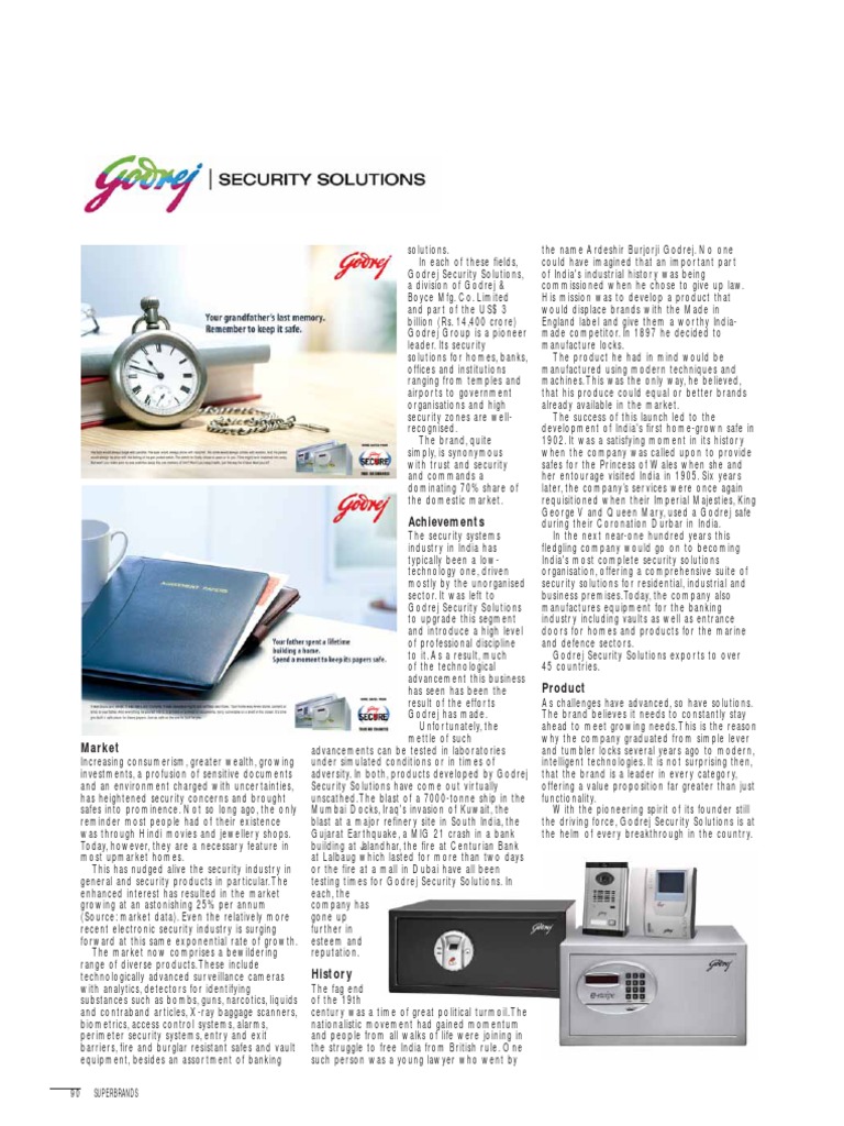 Godrej Security Solutions | PDF | Surveillance | Brand
