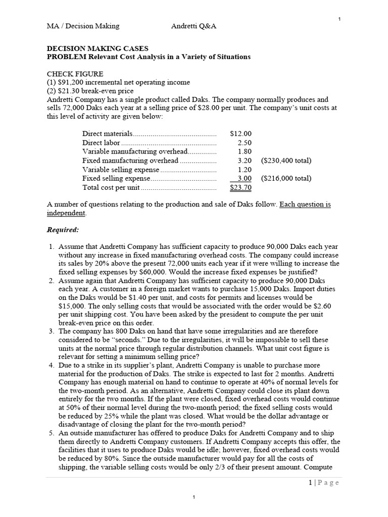 Decision Making QA All | PDF