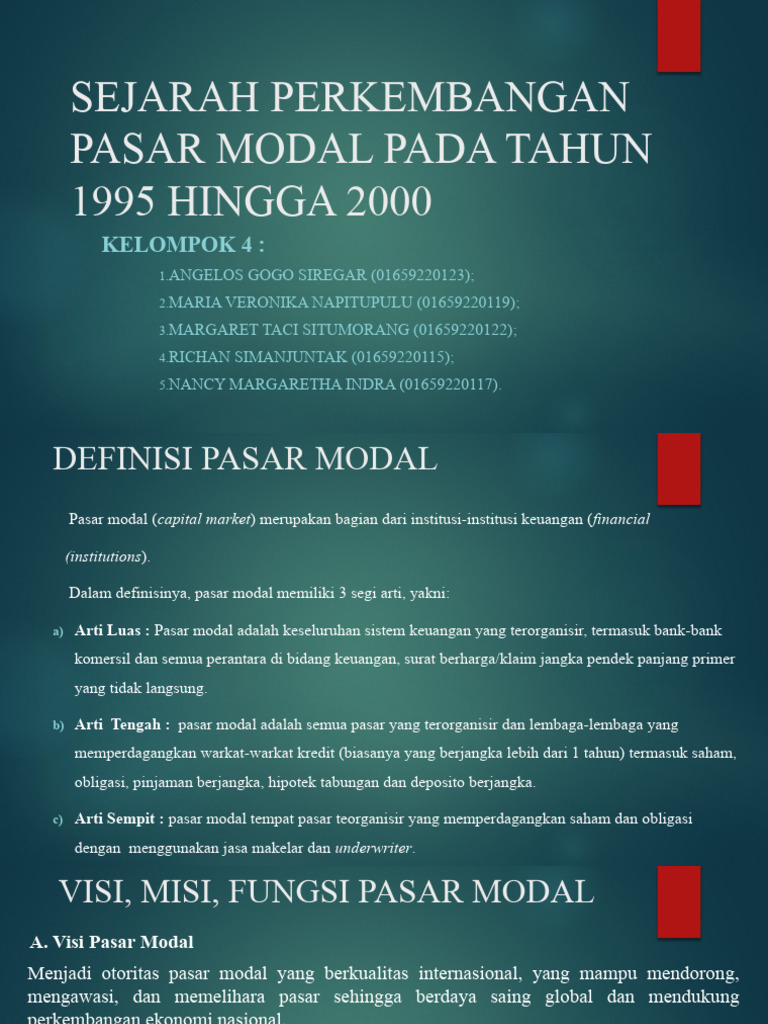 Sejarah Pasar Modal Extended Kel. 4 | PDF