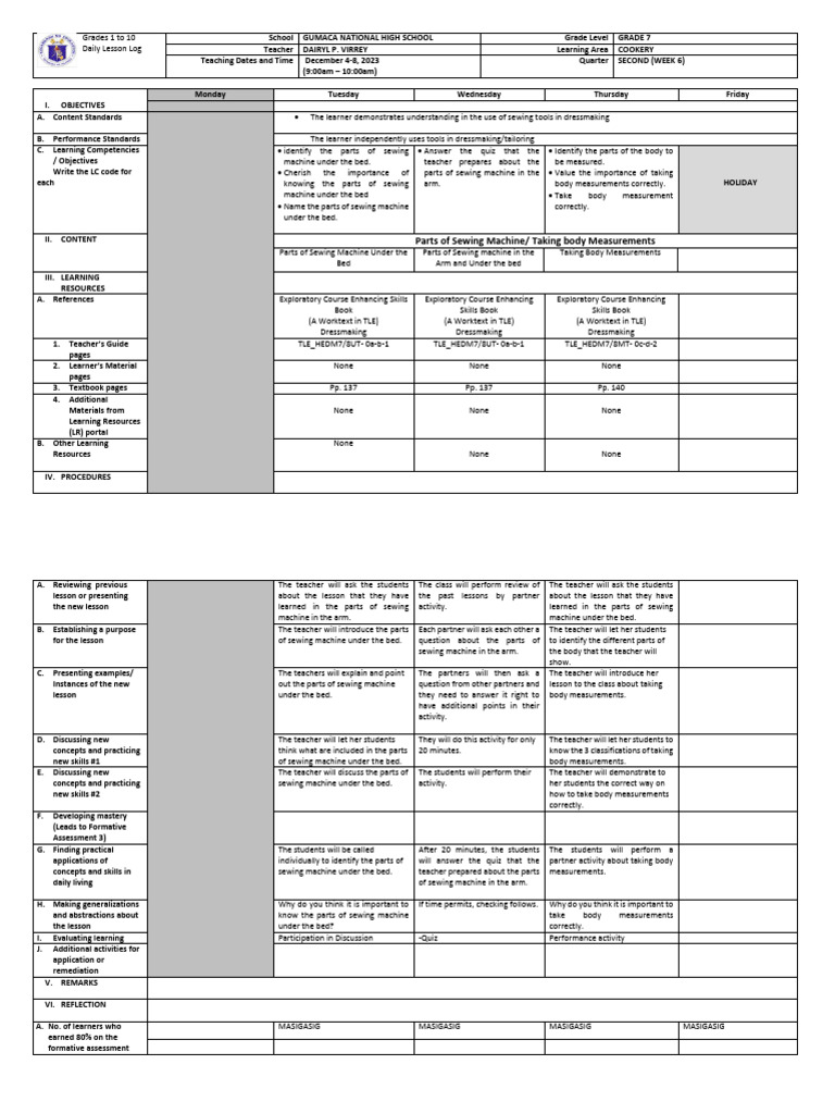 22 Virrey DLL G7 Dress Week 6 | PDF