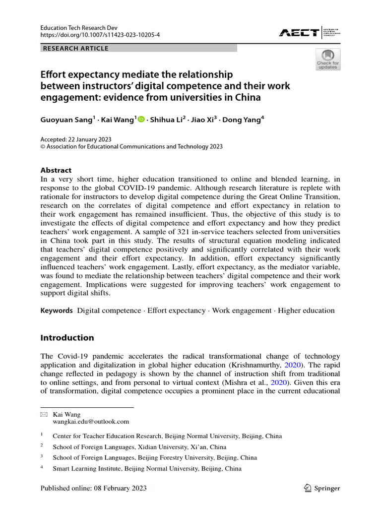 Sang Et Al. (2023) - Digital Competence - Instruments | PDF ...