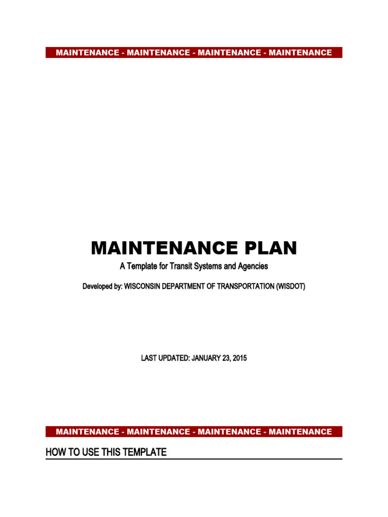 Sample Vehicle Maintenance Plan 1 | PDF