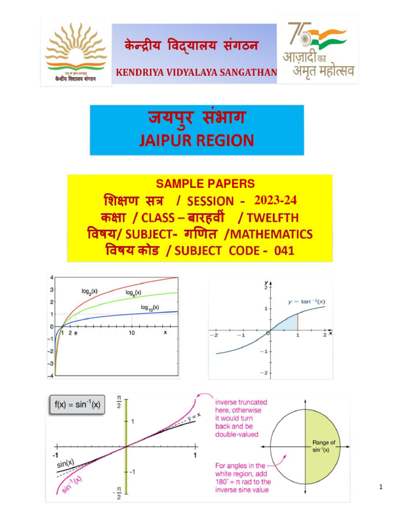 Maths Sample Papers XII | PDF | Equations | Integral