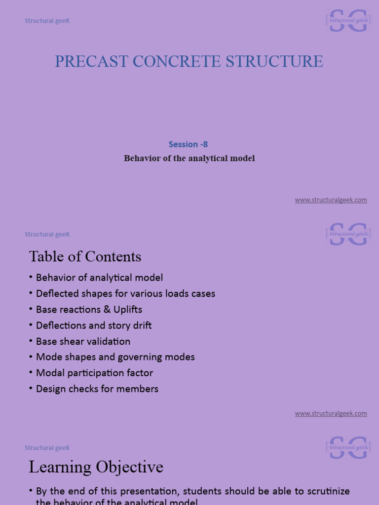 Precast Concrete Structure Session 08 | PDF | Bending | Beam (Structure)