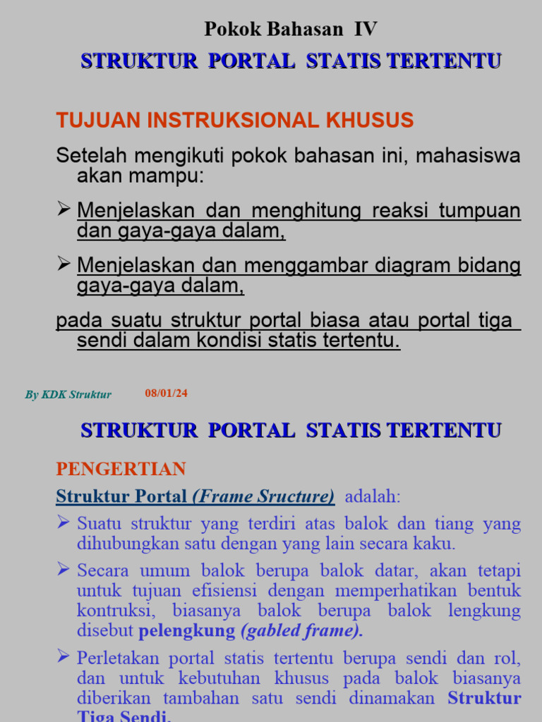 IV - STATIKA Portal & Pelengkung | PDF