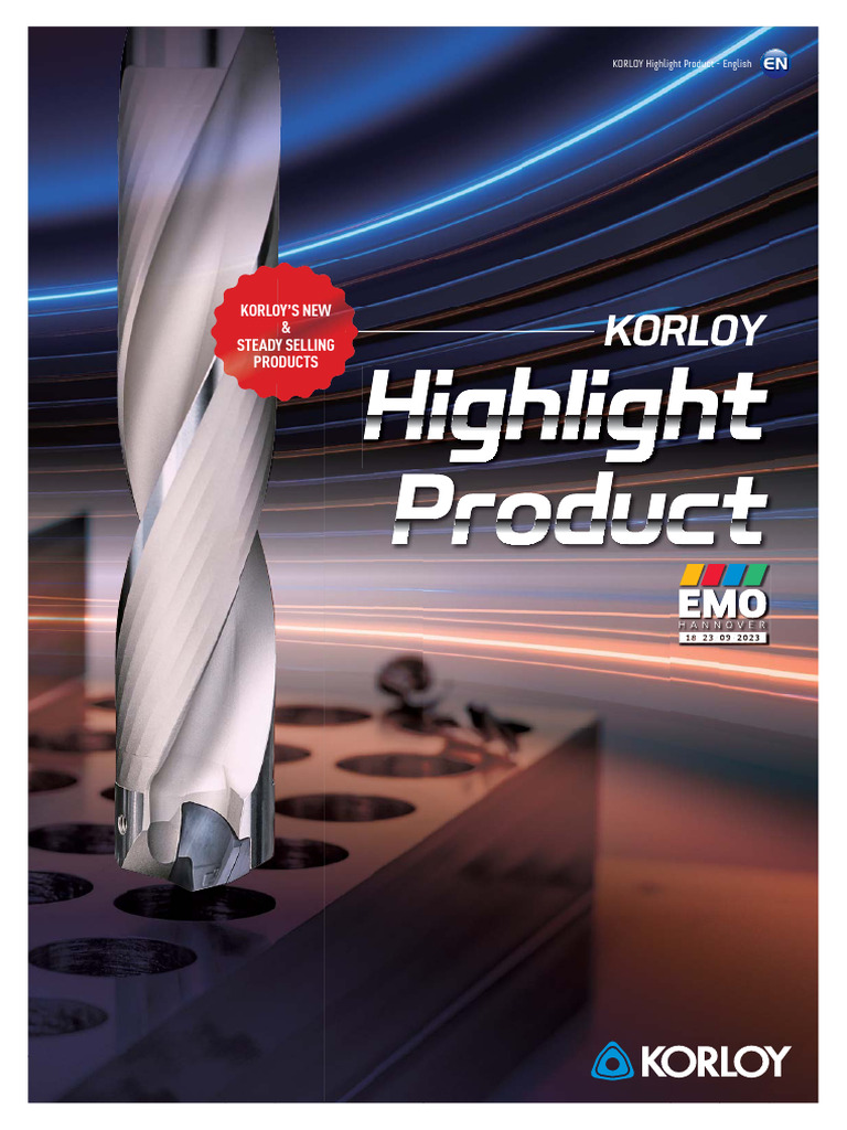 KORLOY Highlight Products EMO 2023 | PDF | Machining | Steel