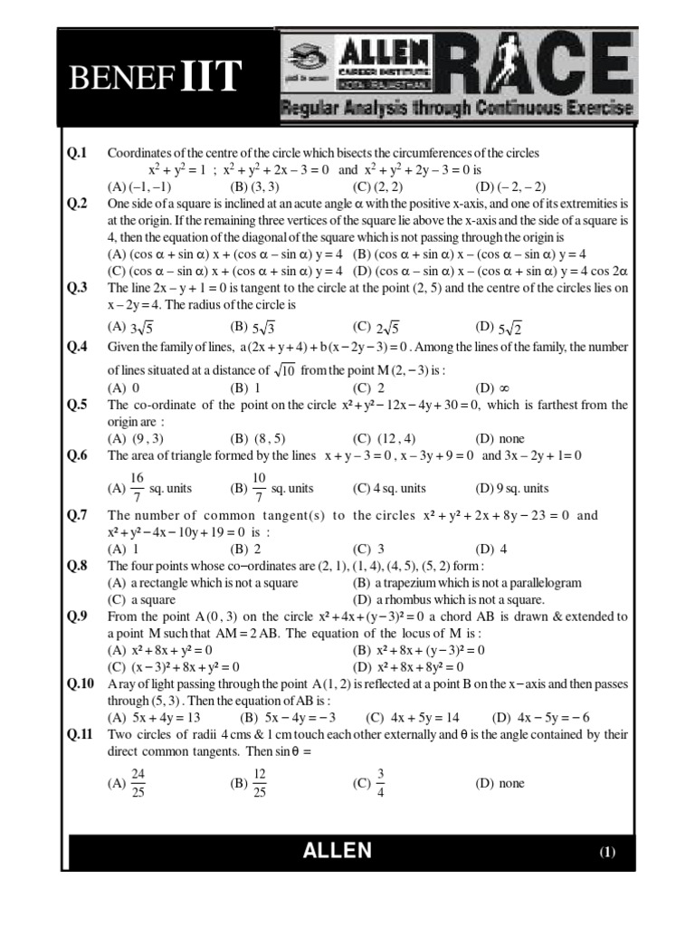 RACE Circle & Straight Line | PDF | Circle | Triangle RACE Circle & Straight Line | PDF | Circle | Triangle