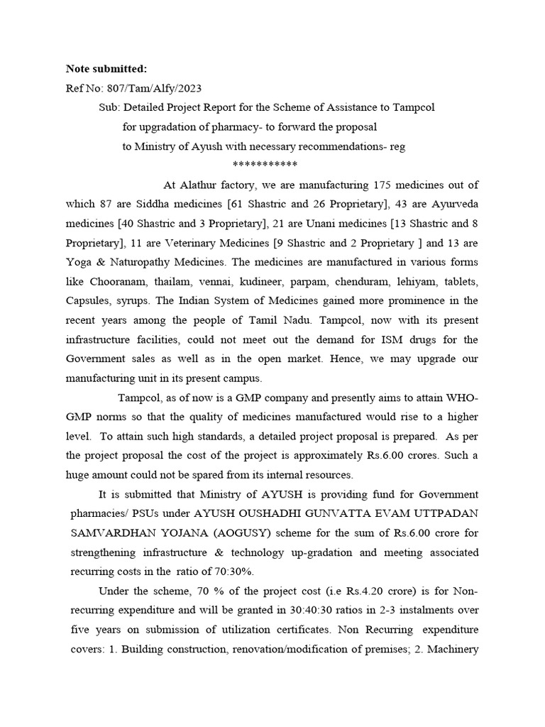 Ayush Proposal 2023 | PDF