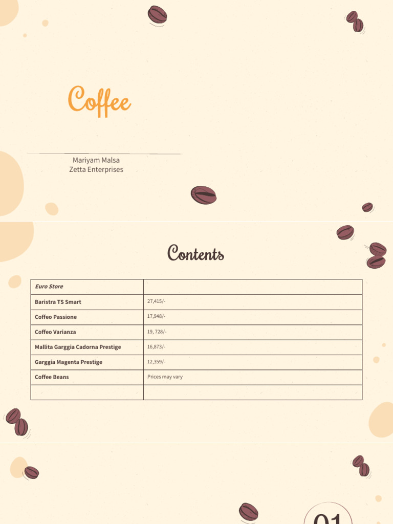 Coffee Machines & Beans | PDF