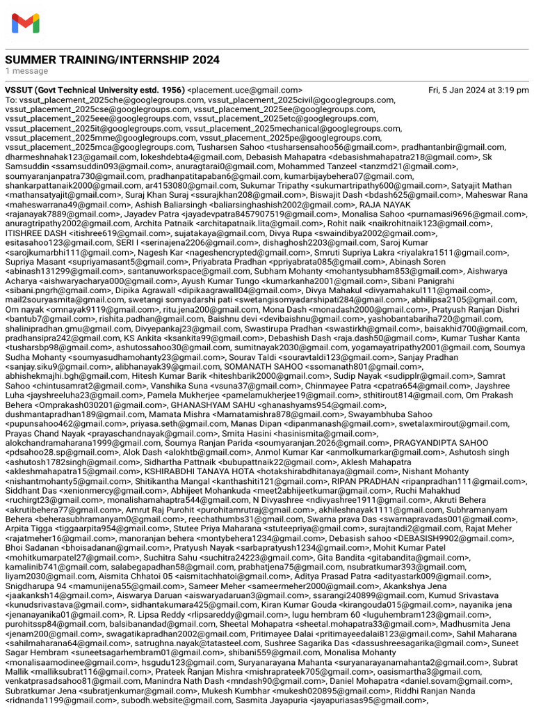 Gmail - Summer Training - Internship 2024 | PDF