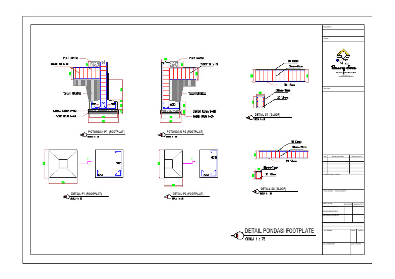Denah Pondasi Footplate - 2 | PDF