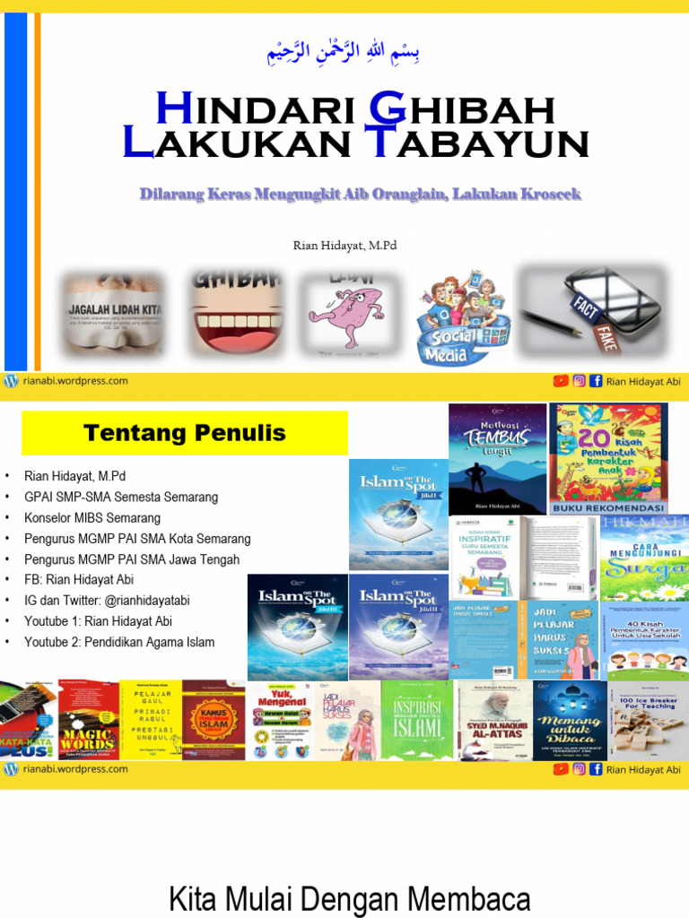 Hindari Ghibah Lakukan Tabayun Ikm Kelas 7 Bab 8 | PDF